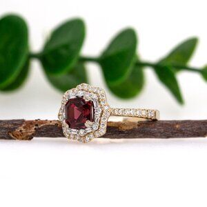 NNJ Designs | Jewelry | 7cts Rhodolite Garnet Ring In Solid 14k Gold ...